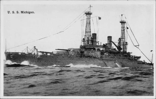 UNITED STATES NAVY Battleship USS Michigan SHIPPING NAVAL OLD PHOTO EUR ...