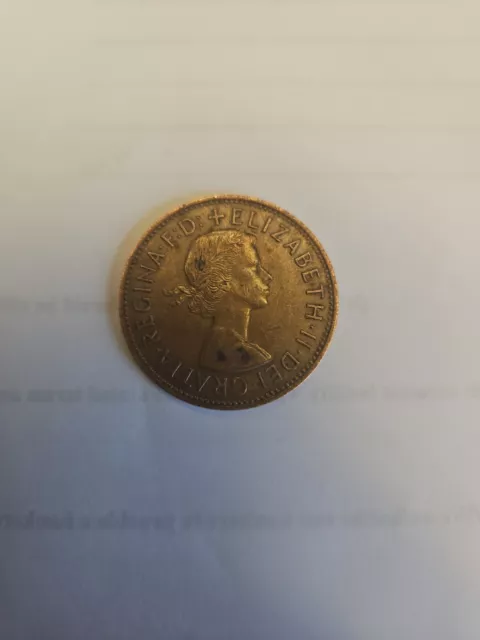 1966 ONE PENNY Queen Elizabeth II Very Nice Collectible British Old ...