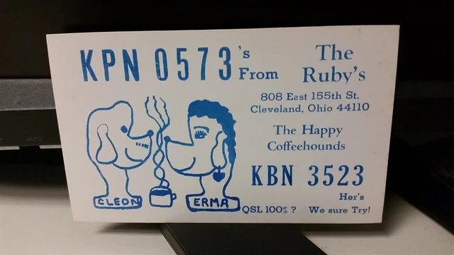 CB RADIO QSL postcard KPN-0573 dog comic Cleon Erma Ruby 1970s ...