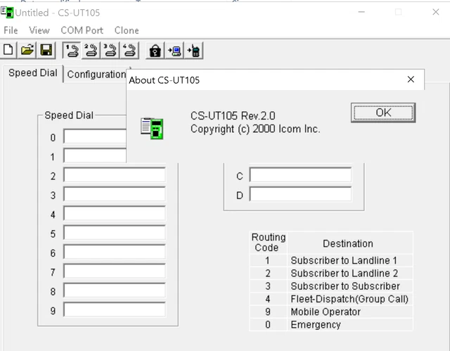 SOFTWARE DE PROGRAMACIÓN Y CLONACIÓN ICOM CS-UT105 Rev.2.0 para UT-105 ...