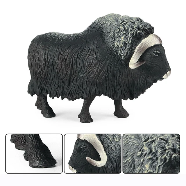 TOY SIMULATION WILDLIFE Wild Animal Musk-ox Models Farm Cattle ...