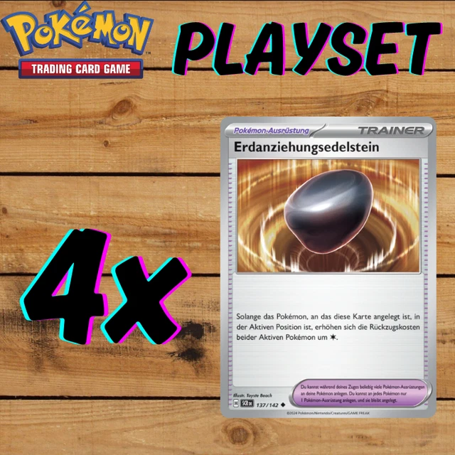 POKÉMON TCG| 4X Erdanziehungsedelstein SCR 137/142|🟢NM 🇩🇪 Deutsch ...