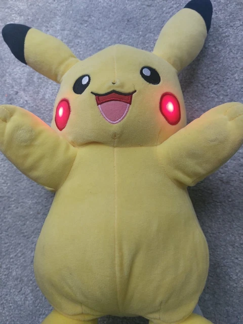 POKEMON PIKACHU PLUSH Doll Light Up Cheeks and Sounds kids soft toy ...