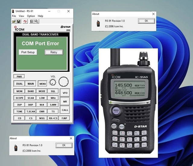 ICOM RS-91 REV. 1.0 PROGRAMMING AND CLONE SOFTWARE for IC-91 IC-91AD ...