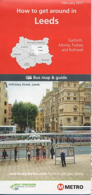 METRO - BUS Map & Guide - How To Get Around Leeds - February 2017 £4.00 ...