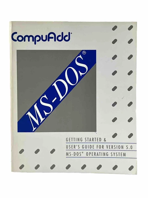 VINTAGE COMPUADD MICROSOFT MS-DOS Getting Started User’s Guide 1991 $22 ...