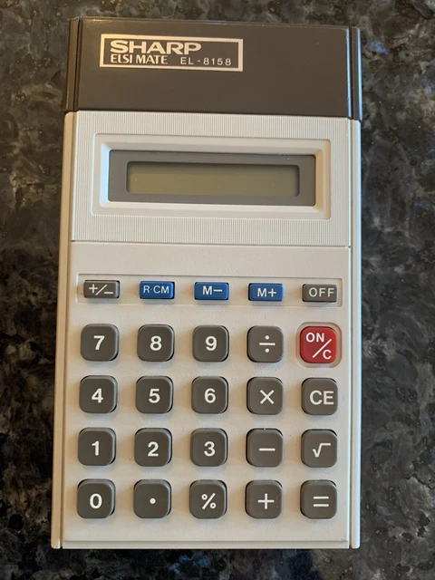 VINTAGE SHARP EL-8158 Elsi Mate Pocket Calculator 1980s With Original ...