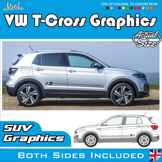 VW T-CROSS VOLKSWAGEN Side T-Roc Stripes Decals R Gti Stickers Graphics ...