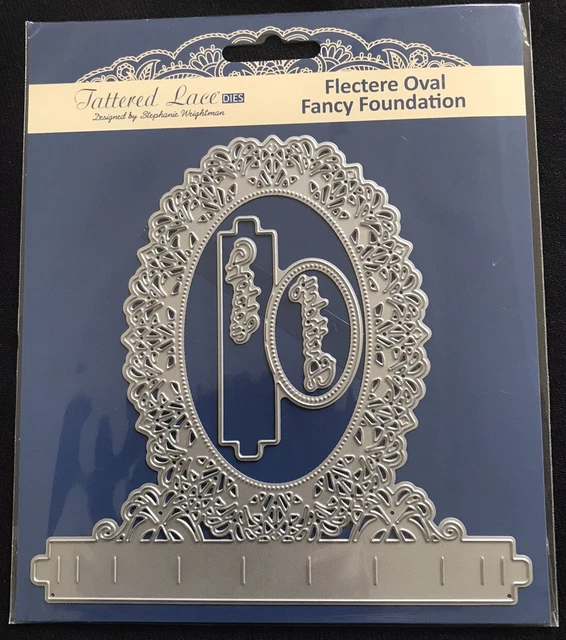 TATTERED LACE DIE set - Flectere Oval Fancy Foundation Happy Birthday £8.50 - PicClick UK