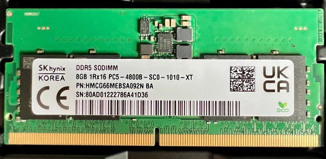 Sk Hynix Ddr5 Sodimm 8gb 1rx16 Pc5 4800b Sc0 1010 Xt Laptop Ram £19 97 Picclick Uk