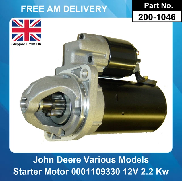 STARTER MOTOR FOR John Deere 4024T 5030T Loader 0001109330 RE508922 ...