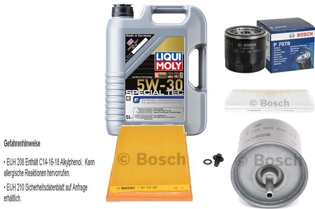 BOSCH INSPECTION SET 5L Liqui Moly Special Tec F 5W-30 Pour Ford Fiesta IV EUR 112,77 - PicClick FR