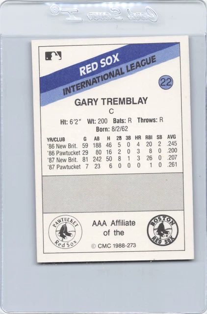 1988 PAWTUCKET RED Sox CMC #22 Gary Tremblay voiture signée *J6072 EUR ...