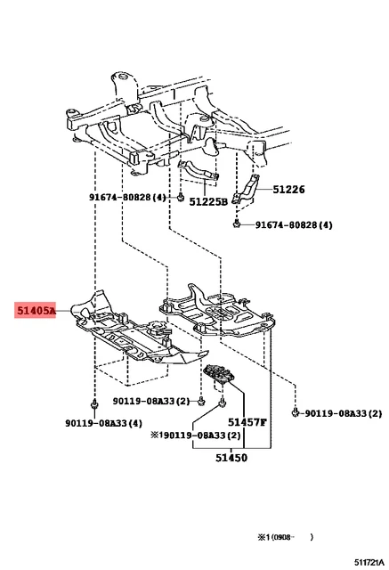 TOYOTA GENUINE GX470 Engine Under Cover Radiator Splash Shield 51405 ...