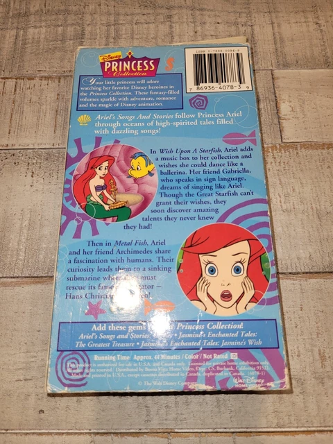 PRINCESS COLLECTION: WISH Upon a Starfish, Ariel's Songs & Stories (VHS ...