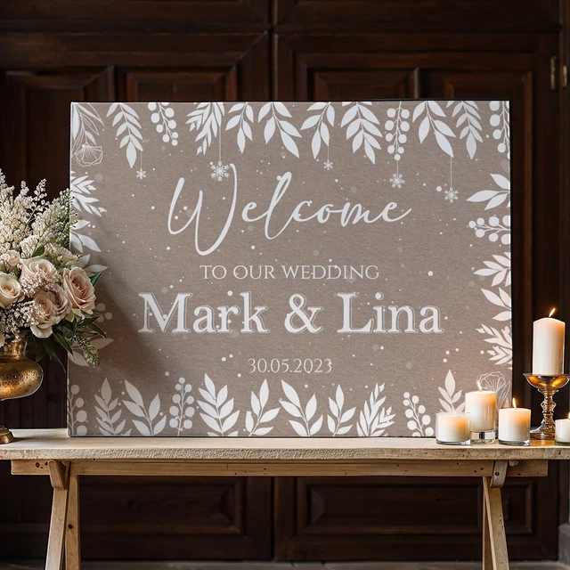 WELCOME SIGN BOARD, Modern Sign Board, Wedding Minimalist A1 A2 A3 A4 £ ...