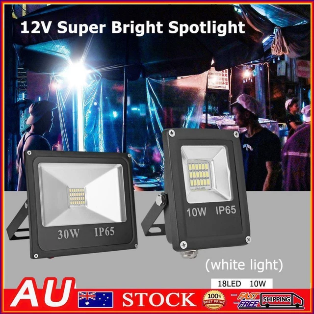 12V 10W/30W LED Flood Light 6500K IP65 Waterproof Outdoor Wall Projector Floodli $16.49 ...