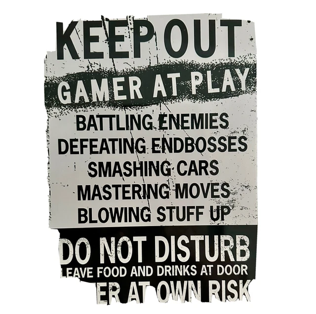 KEEP OUT GAMER At Play Do Not Disturb Enter At Own Risk 8x12 Metal Wall ...