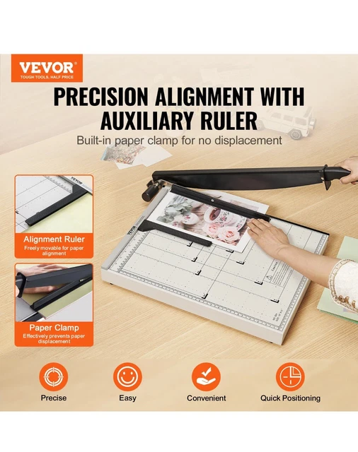 VEVOR PAPER CUTTER Guillotine Trimmer Machine A3 18" 20 Sheets Cutting ...