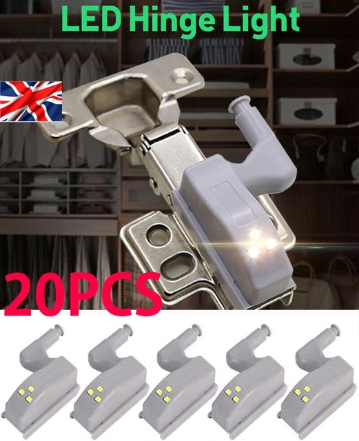 20X LED SENSOR Light Kitchen Cabinet Hinge Cupboard Closet Door ...