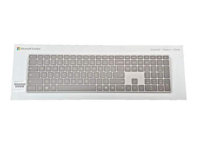 NEW MICROSOFT SURFACE French Keyboard Full Size Bluetooth 4.0-4.2 Grey ...
