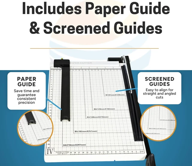 GUILLOTINE PAPER CUTTER - 12" Heavy Duty Paper Cutter with Scoring ...