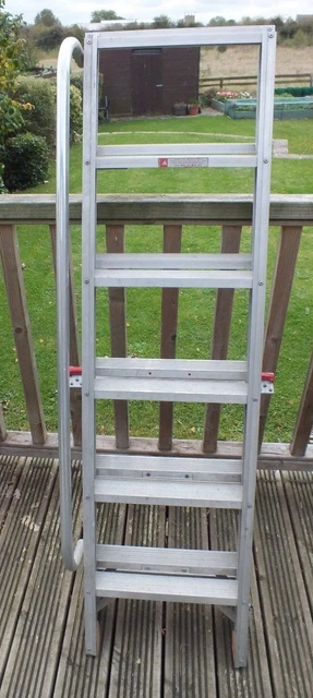 PLECO STORE AWAY 3 Section Sturdy Aluminium Loft Ladder With Hand Rail ...