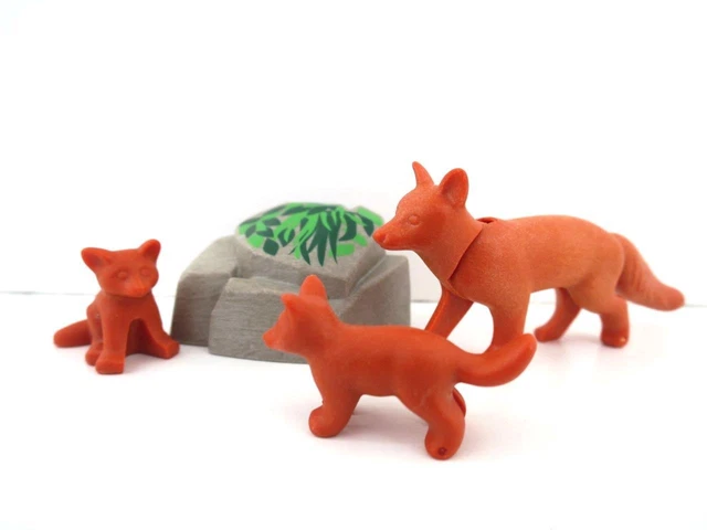 PLAYMOBIL FOX AND BABY CUBS - Forest Zoo Safari Animal Farm Figures EUR ...