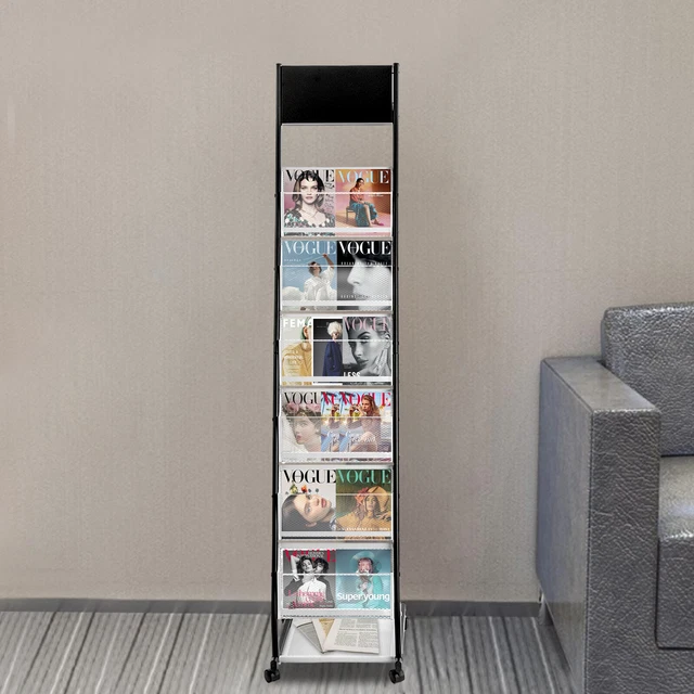LITERATURE STAND BROCHURE Floor Rack Magazine Catalog Display Holder 6 ...