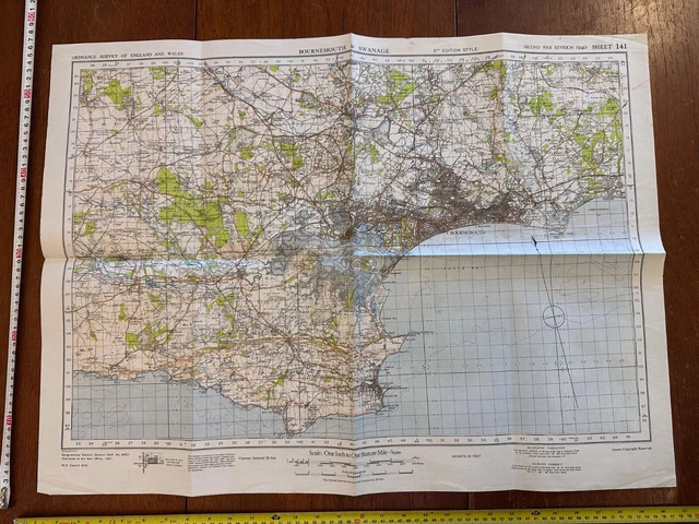 ORIGINALE WW2 ESERCITO Britannico Gsgs OS Mappa Di Inghilterra ...