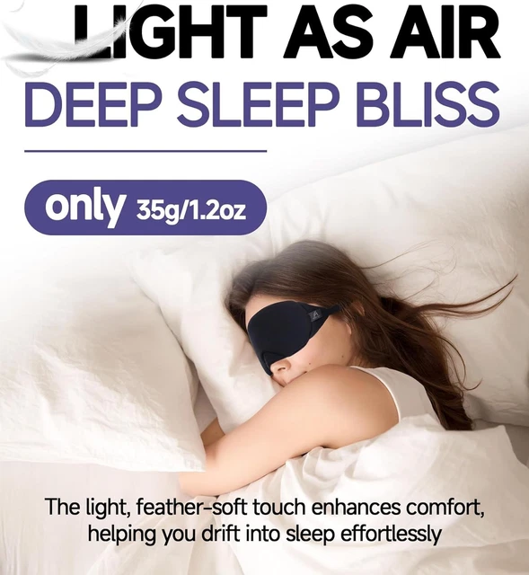 COTTON SLEEP EYE Mask Light Blocking Adjustable Nose Bridge Soft Night ...