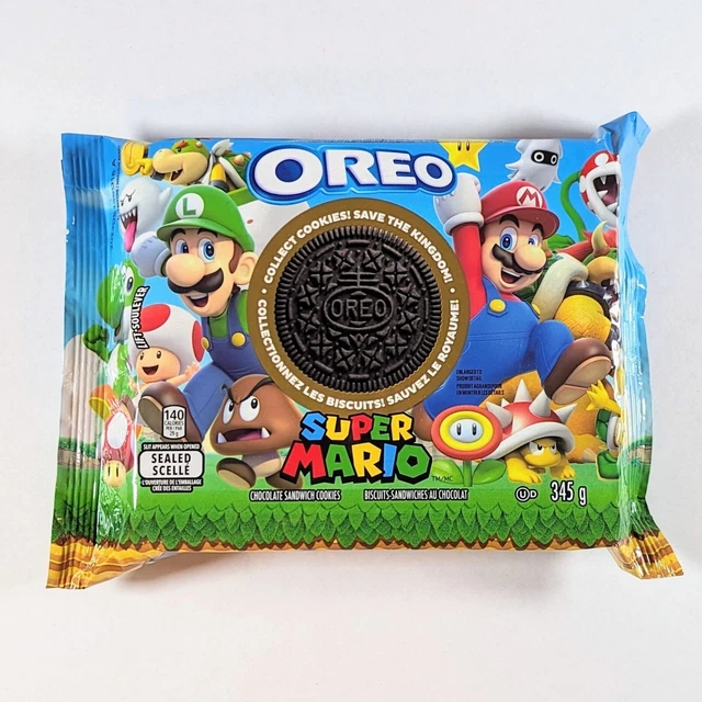 SUPER MARIO OREO Canadian Bilingual Version Chocolate Sandwich Cookies ...
