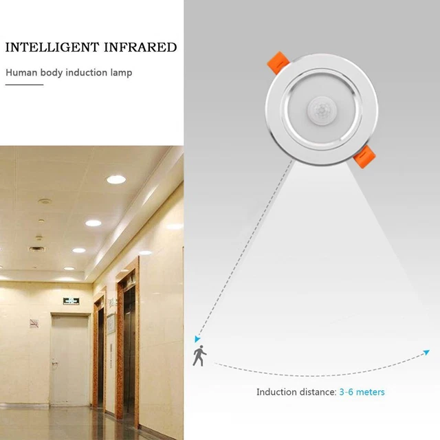 HUMAN MOTION SENSOR LED Ceiling Light Restaurant Bathroom Balcony Lamp ...