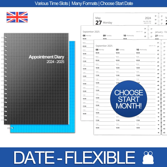 MID-YEAR ACADEMIC - A4 - Week to View Appointment Book/ Diary Panner ...