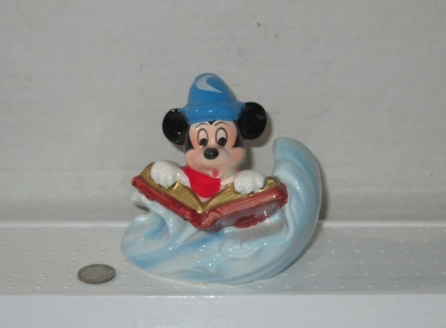DISNEY FANTASIA WIZARD Sorcerer Mickey Mouse Reading Book Ceramic ...