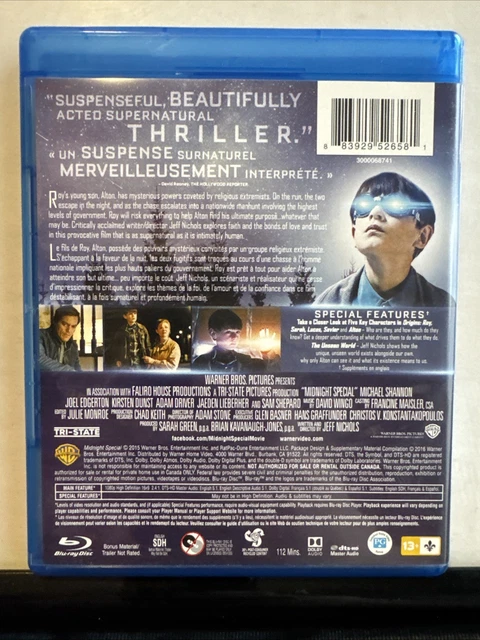 MIDNIGHT SPECIAL (BLU-RAY, Canadian Bilingual) Michael Shannon Thriller ...