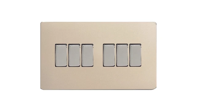 UNIVERSAL SIX-WAY STAIR switch 10A 230V push button - satin color ...