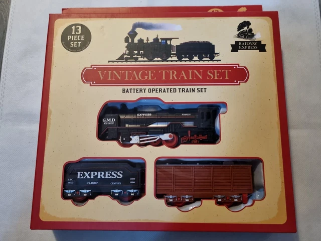 VINTAGE RETRO CLASSIC Battery Operated Train Set With Tracks Children ...