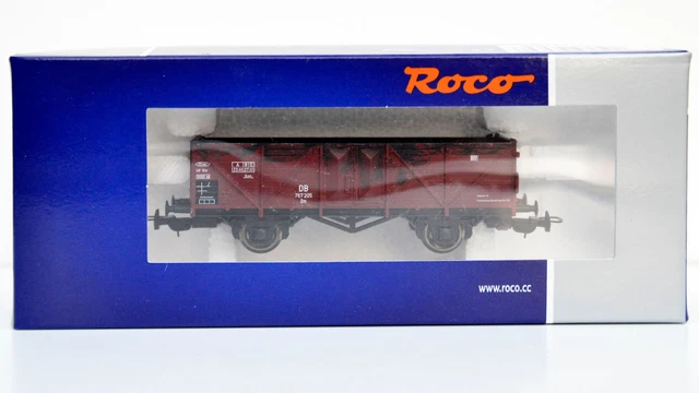ROCO 46039 OFFENER Güterwagen Om der DB beladen mit Kohle, Epoche III ...