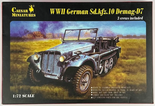 CAESAR MINIATURES 7204 WWII German Sd.Kfz.10 Demag-D7 1/72 Scale Model ...