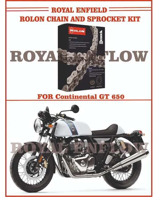 FIT FOR ROYAL Enfield Rolon Chain & Sprocket Kit for Continental GT 650 ...
