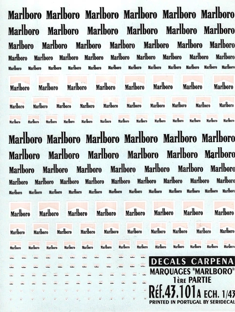DECALS 1/43 COLORADO Mar..lboro F1 Port Gratuit EUR 6,99 - PicClick IT
