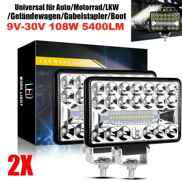 FARI DA LAVORO LED 108W VEICOLO 12V 24V faretto auto trattore fari EUR ...