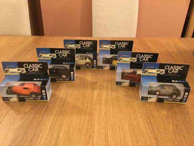CLASSIC CAR MODEL Collection Complete set of 6 diecast vintage sports ...