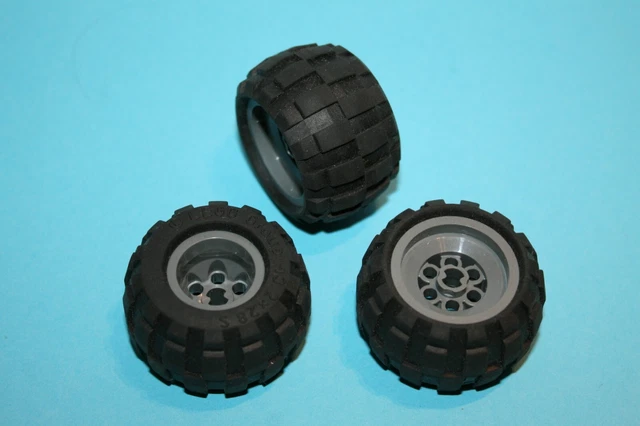 LEGO TECHNIC ERSATZTEIL 3 Räder Reifen 43,2x28 S Felgen 30,4*22,8 grau ...
