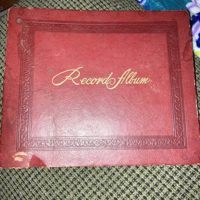 VINTAGE 45 RPM VINYL Red RECORD STORAGE ALBUM/ SLEEVE/ BOOK/ HOLDER ...