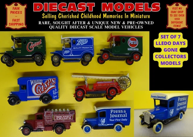 RARE SET OF 7 Lledo Vintage Vehicles Old Uk Made Diecast Collectors ...