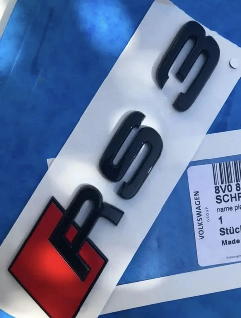 NOUVEAU LOGO AUDI Rs3 Noir Brillant A3 S3 8P 8V Original Constructeur ...