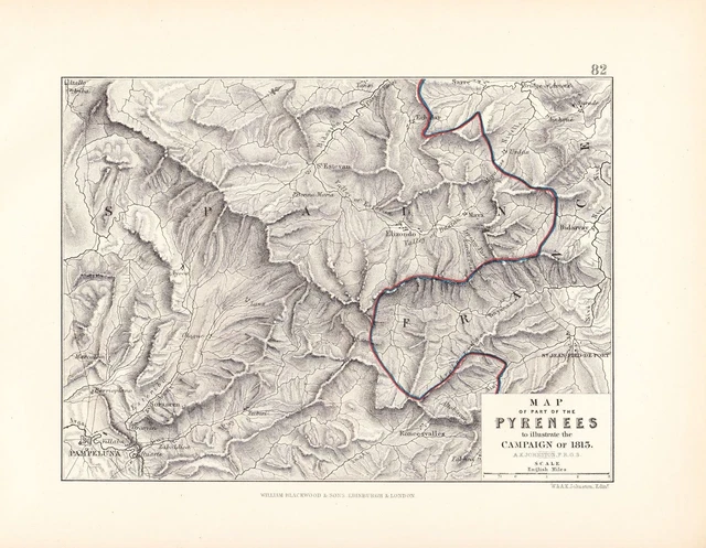 MAP / BATTLE Plan ~ Map of the Pyrenees for Illustrate The Campagne ...