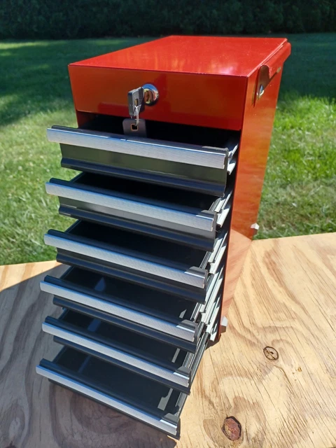 VINTAGE CRAFTSMAN SIDE Tool Box Caddy Chest 6 Drawers Toolbox w/keys ...